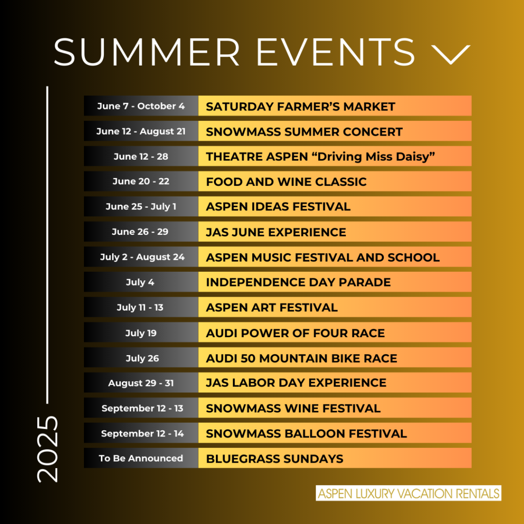 Aspen Summer Events (For 2026)